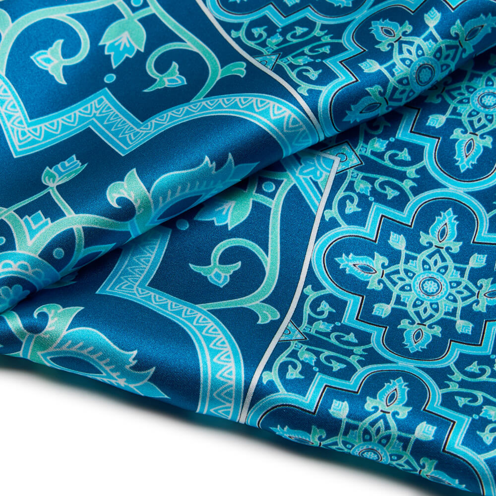 Santa Maria Tile Teal Silk Pocket Square – Silvio Fiorello