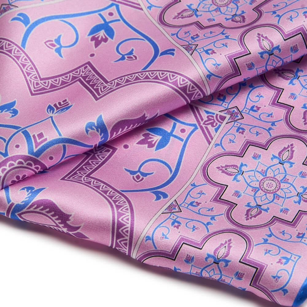 Santa Maria Tile Pink Silk Pocket Square – Silvio Fiorello