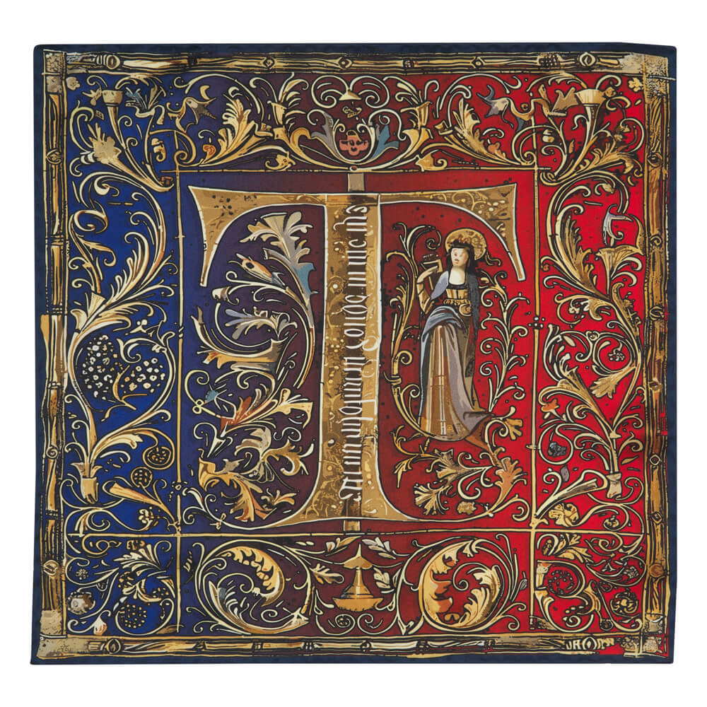 Medieval Monogram Letter T Red and Blue Silk Pocket Square – Silvio ...